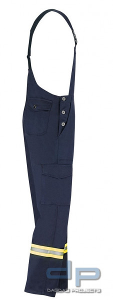 Latzhose HuPF Teil 2 dunkelblau mit Reflexstreifen 50%/50% Euramid® Lenzing FR 265 g/m² | HuPF ...