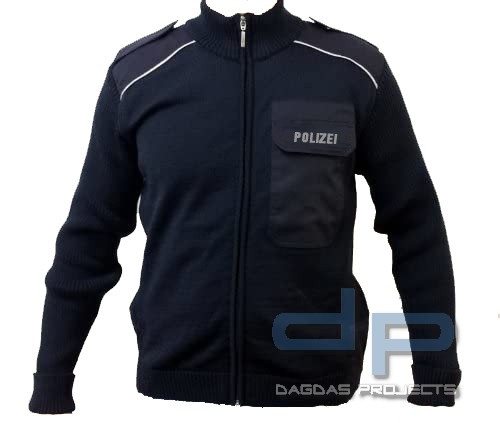 Polizei Strickjacke mit Reflexaufdruck POLIZEI Größe: H48 oder H62 ...